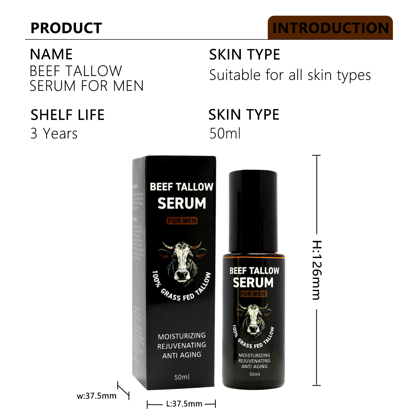 Specially Developed Men's Skin Care Anti-Aging Beef Tallow Toner Men ...
