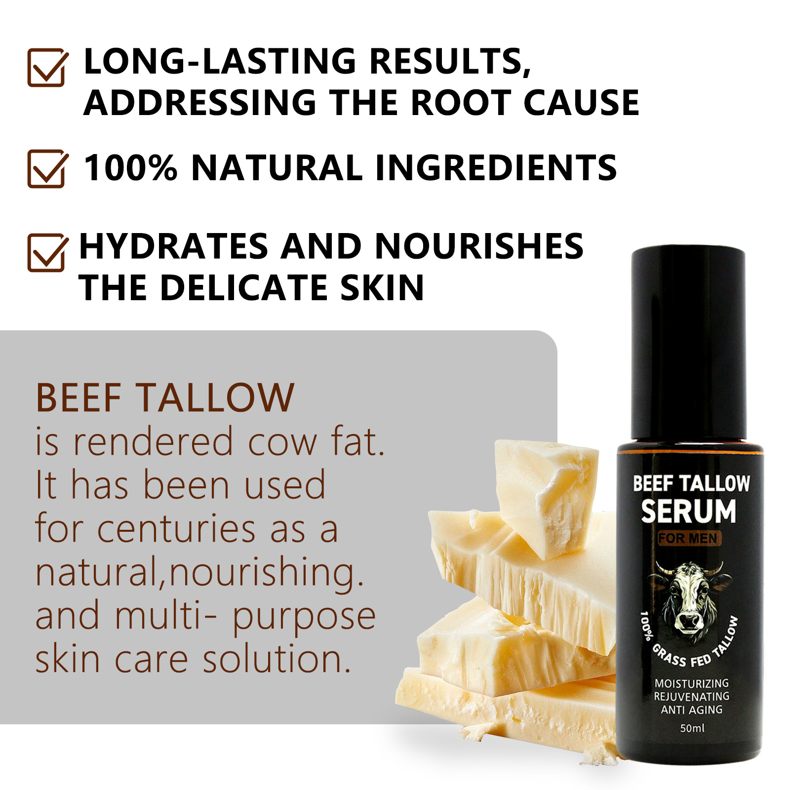 Specially Developed Men's Skin Care Anti-Aging Beef Tallow Toner Men ...
